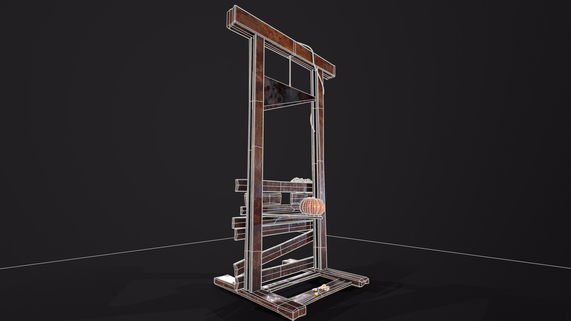 Bloody Halloween Guillotine Model - TurboSquid 2276514