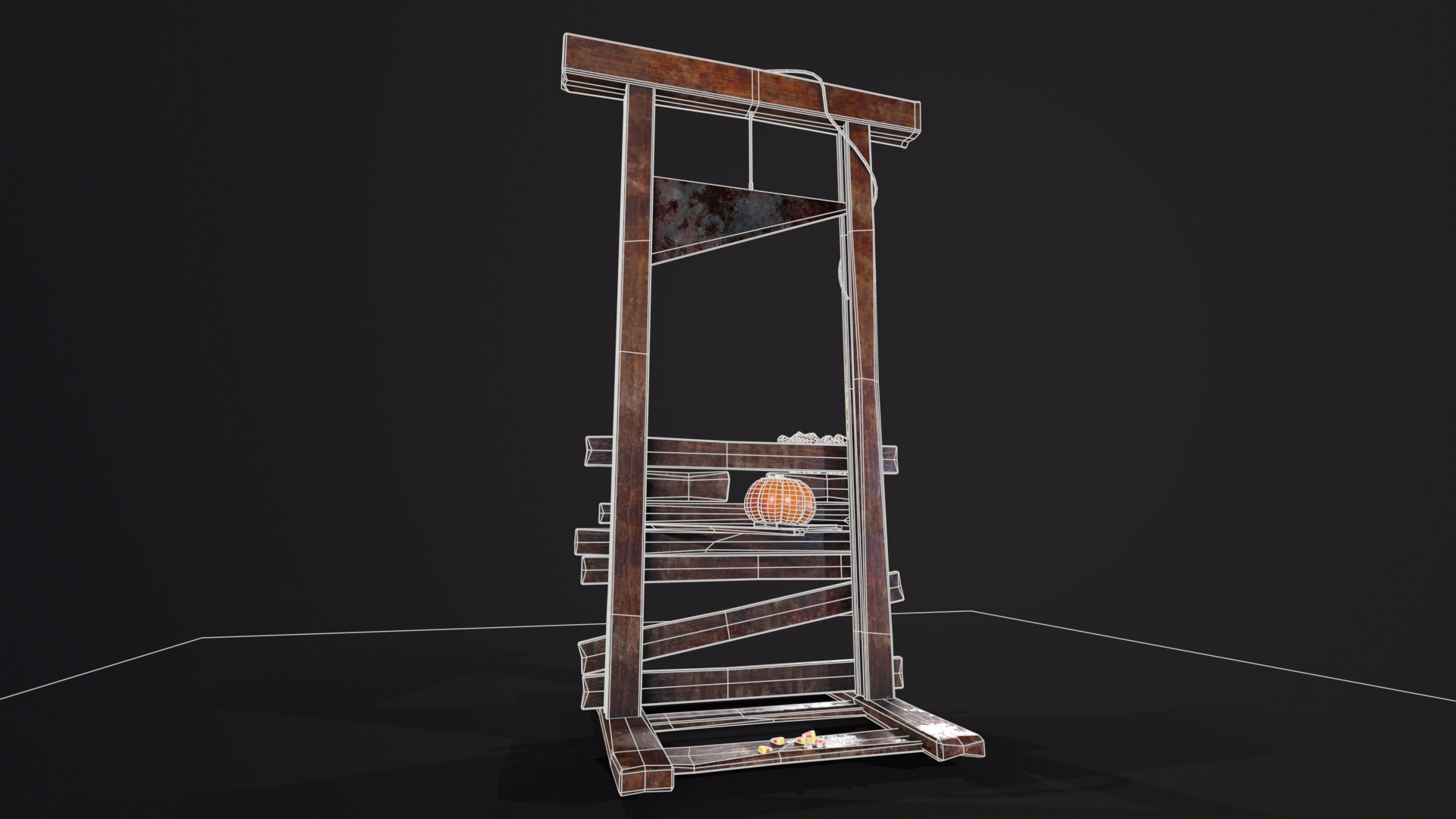 Bloody Halloween Guillotine Model - TurboSquid 2276514