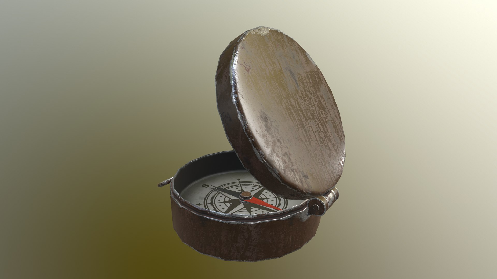 Low-poly Old Compass 3D - TurboSquid 2462175