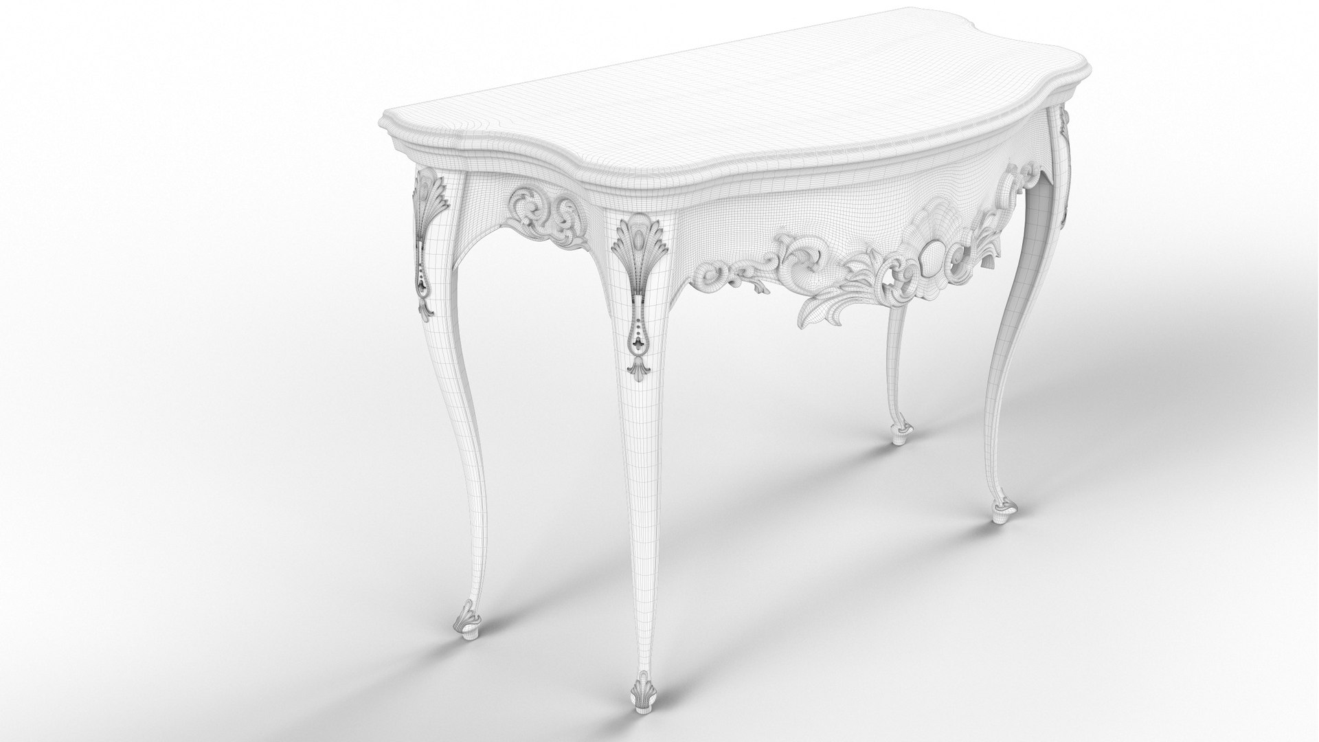 Wooden Classic Console Table 0105 3D Model - TurboSquid 1905290