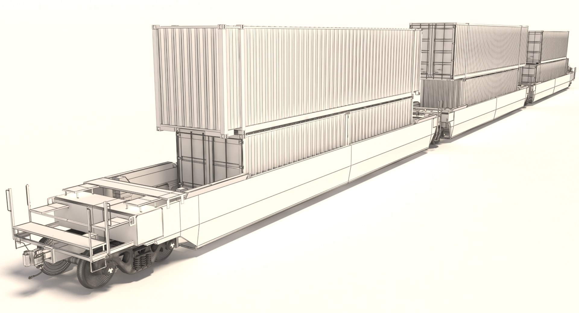 Double Stack S635 Containers 3d Model