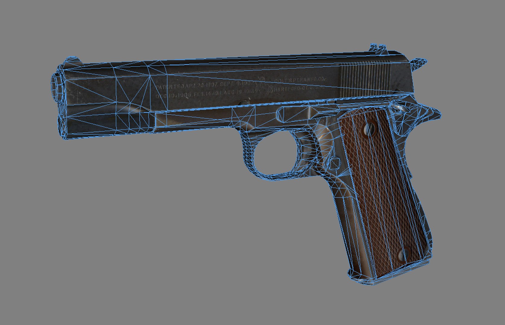 3d Model Ready Colt 1911 Pistol