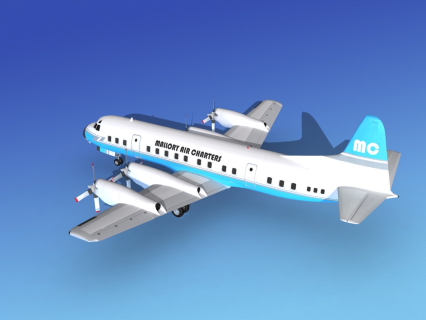 3d Model Propellers Electra Lockheed Charter