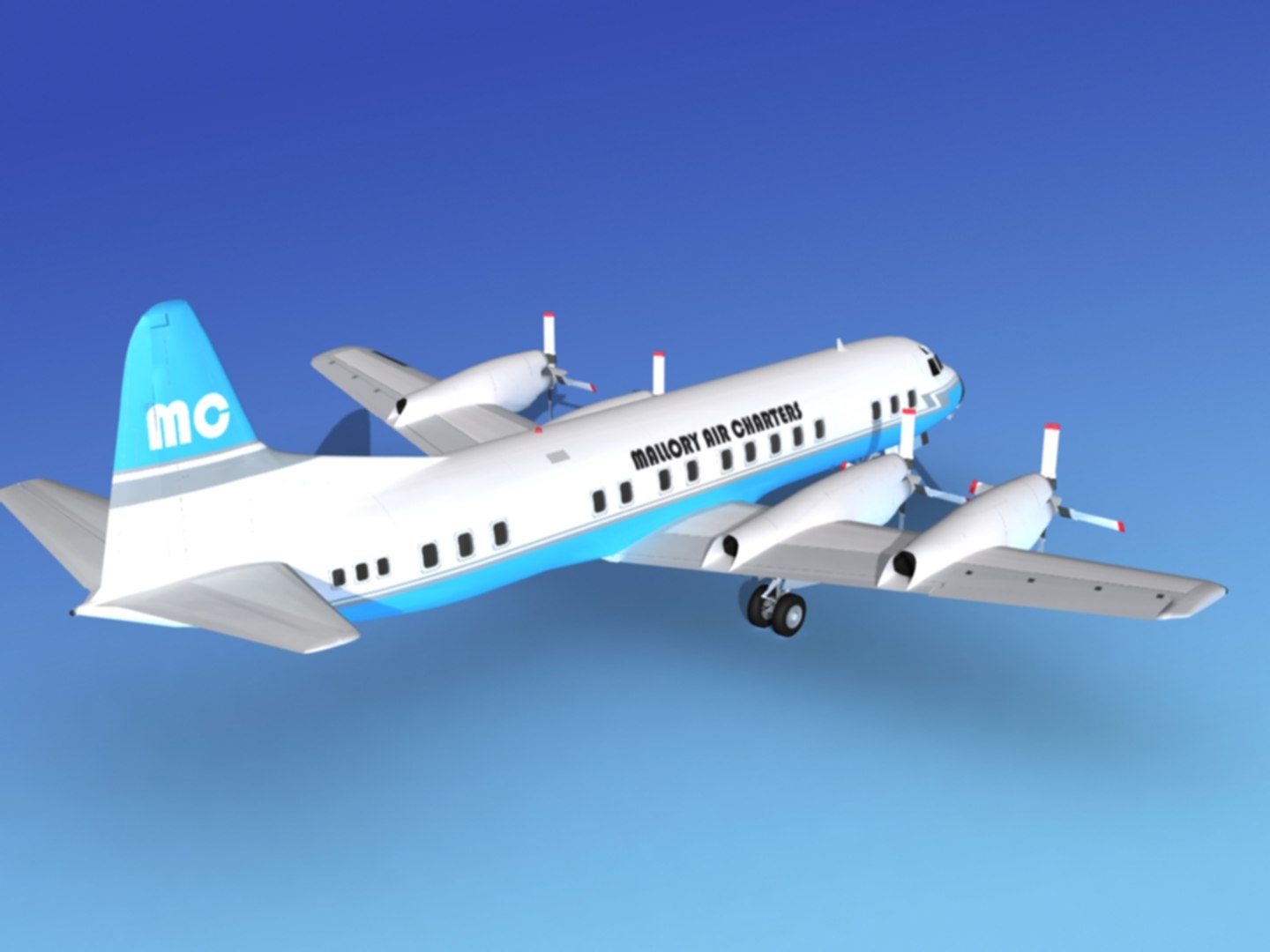 3d Model Propellers Electra Lockheed Charter