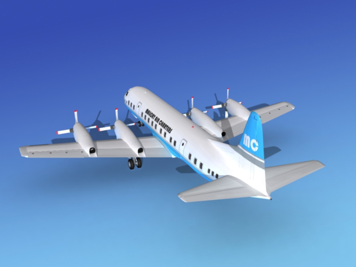3d Model Propellers Electra Lockheed Charter