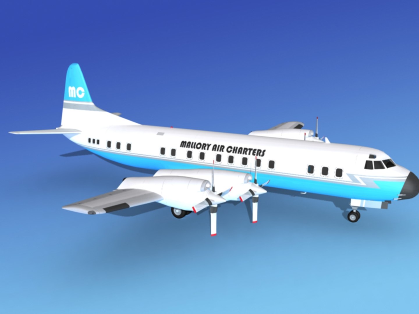 3d Model Propellers Electra Lockheed Charter