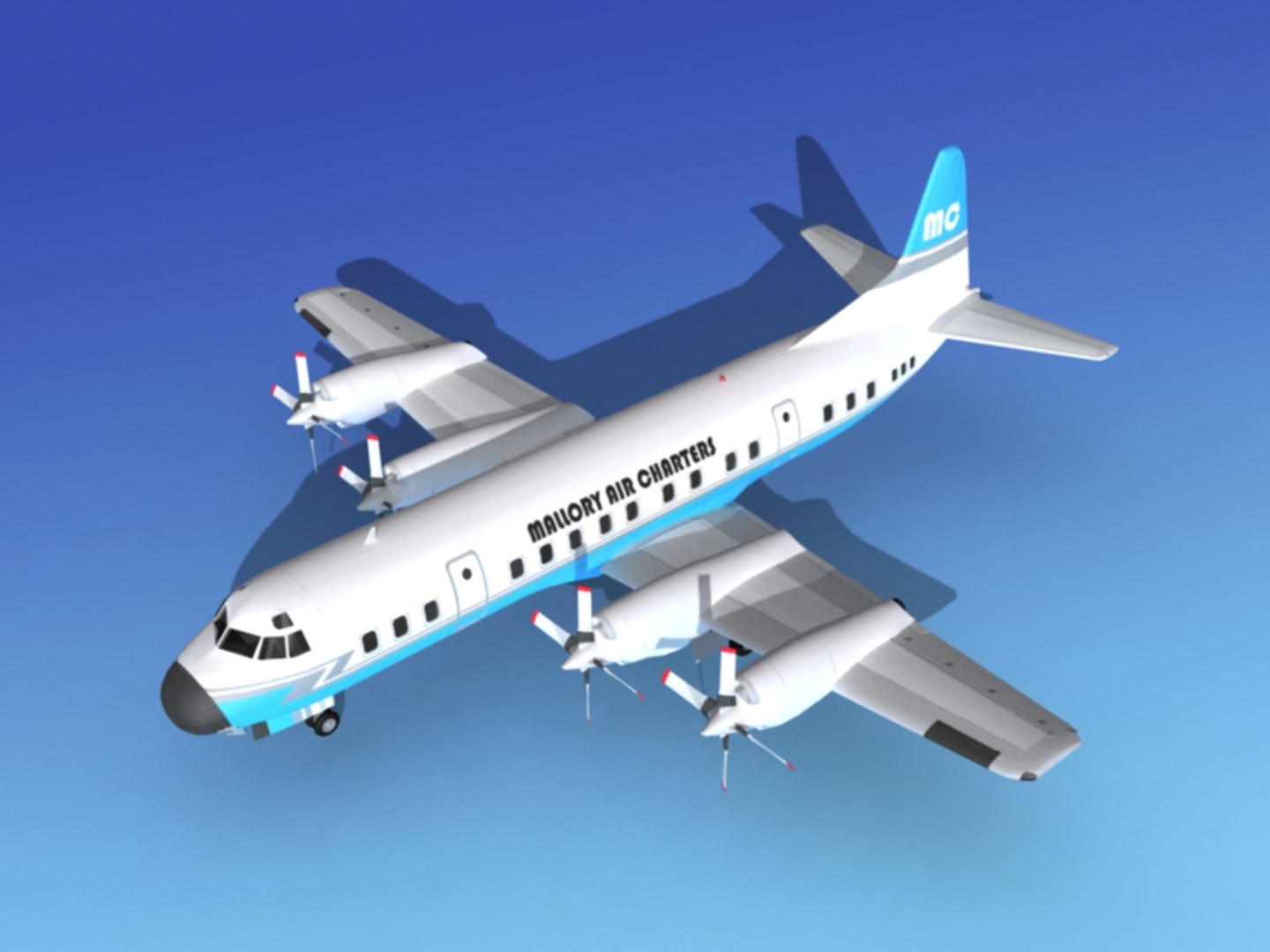 3d Model Propellers Electra Lockheed Charter