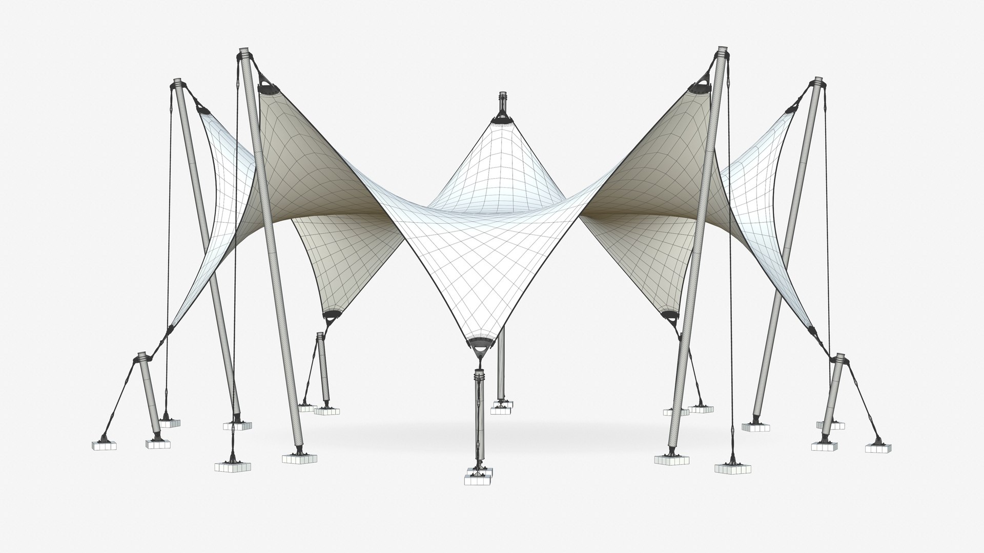 3D Tensile Structures Architecture Mesh - TurboSquid 1897292