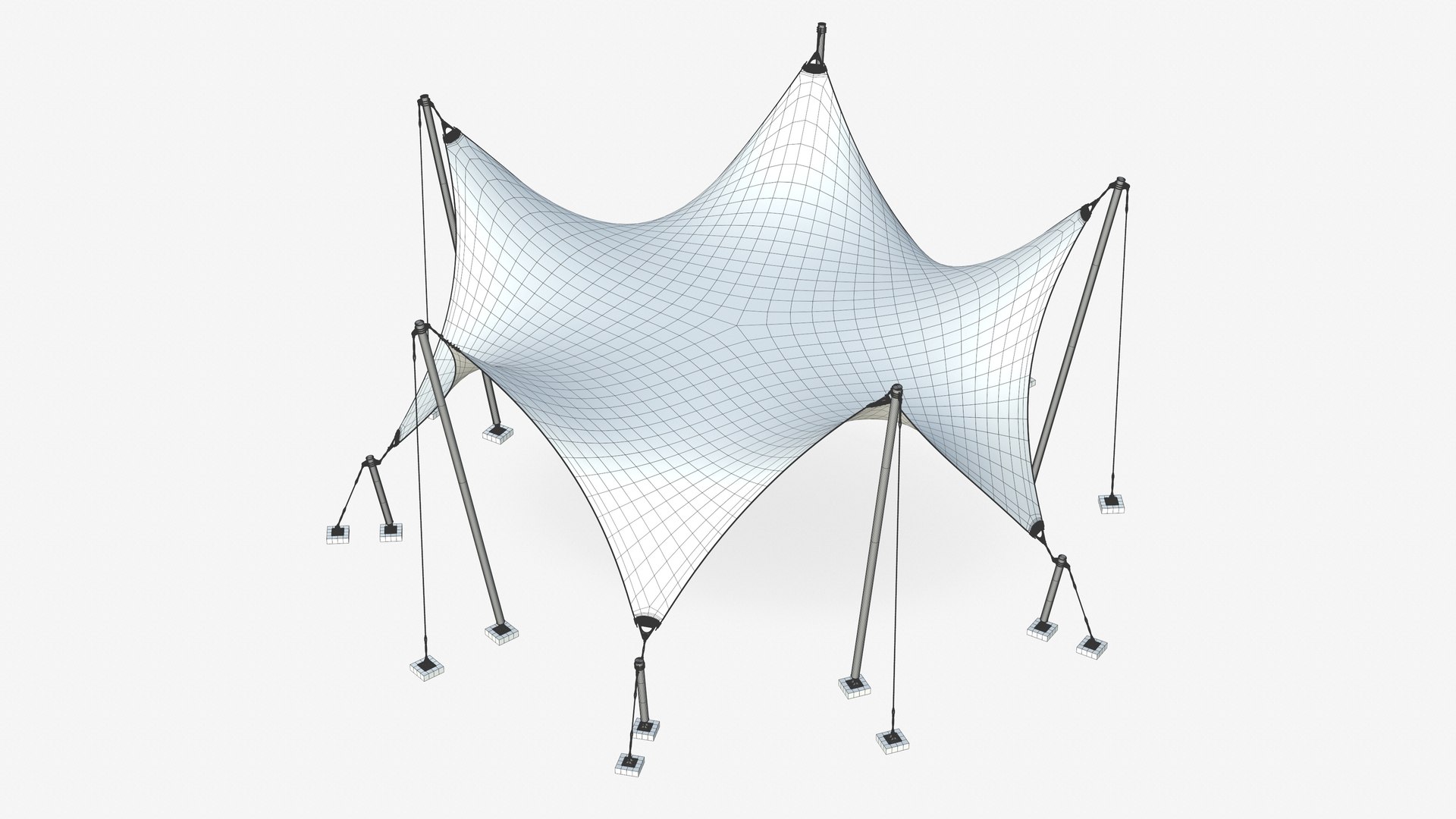 3D Tensile Structures Architecture Mesh - TurboSquid 1897292