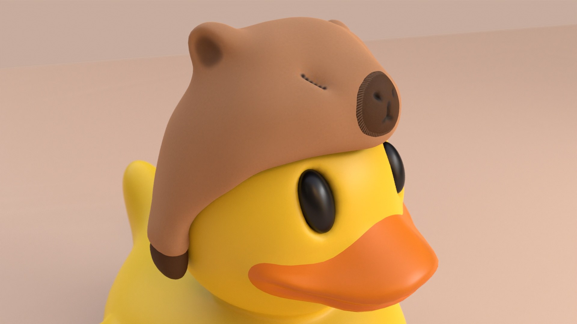 Rubber Duck Capybara Cap 3D - TurboSquid 2366471