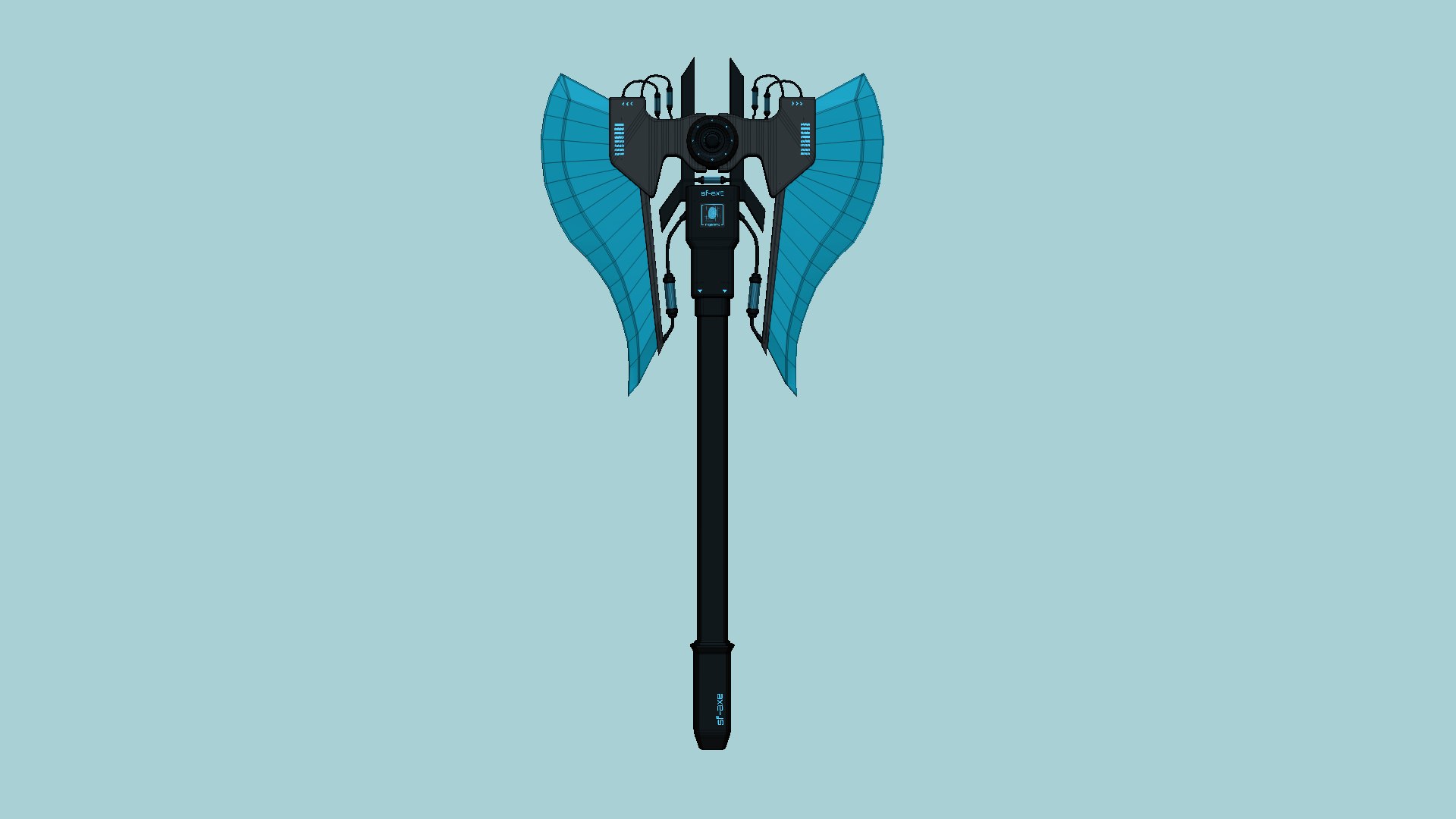 SciFi War Axe B01 Black Blue - Sci Fi Weapon Design 3D Model - TurboSquid 1979380