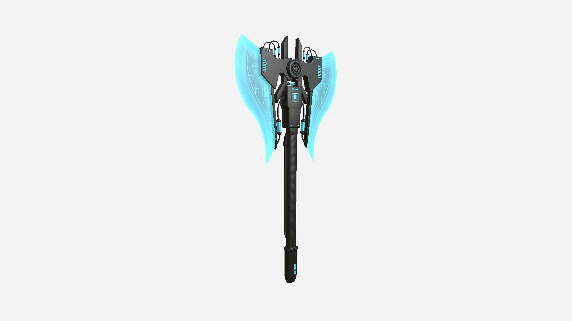SciFi War Axe B01 Black Blue - Sci Fi Weapon Design 3D Model - TurboSquid 1979380