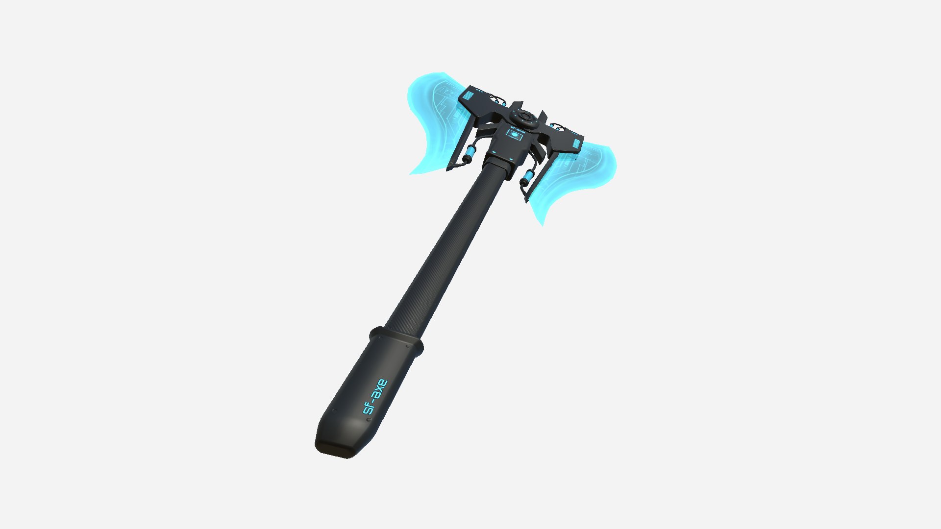 SciFi War Axe B01 Black Blue - Sci Fi Weapon Design 3D Model - TurboSquid 1979380