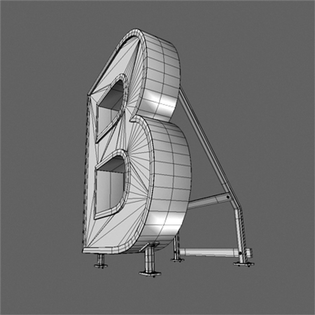 3d Model Neon Roof Sign Alphabet