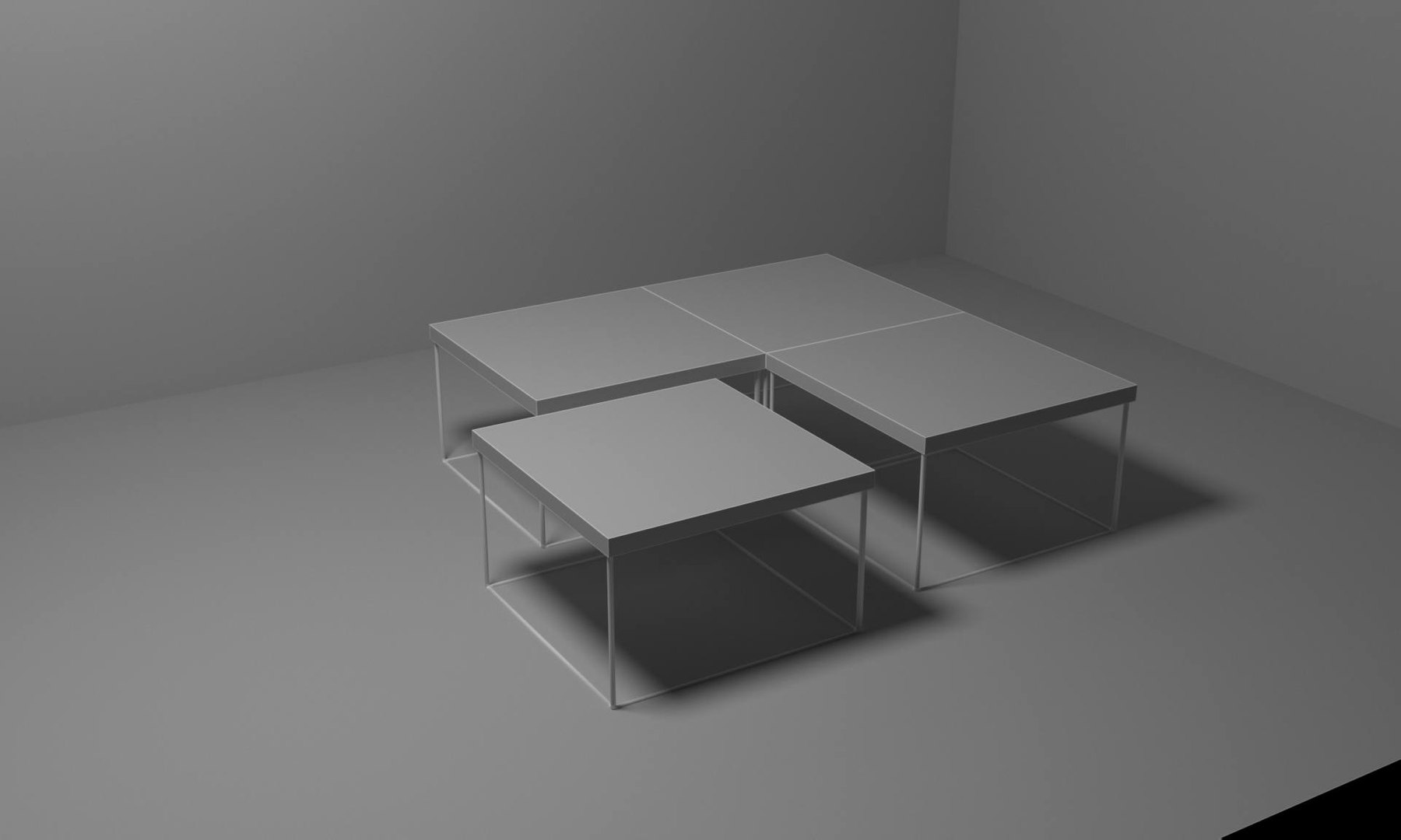 3D Coffee Table Steel Model - TurboSquid 1449114
