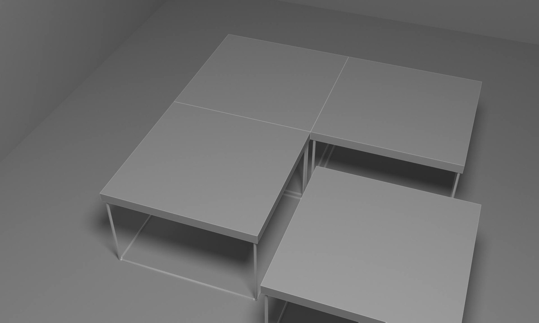 3D Coffee Table Steel Model - TurboSquid 1449114