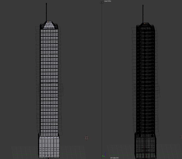 3d model tower block lights