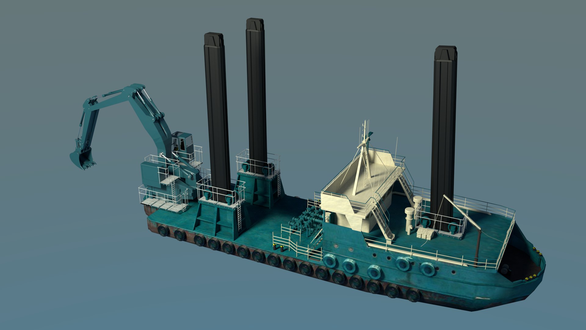 3d Dredger Barge