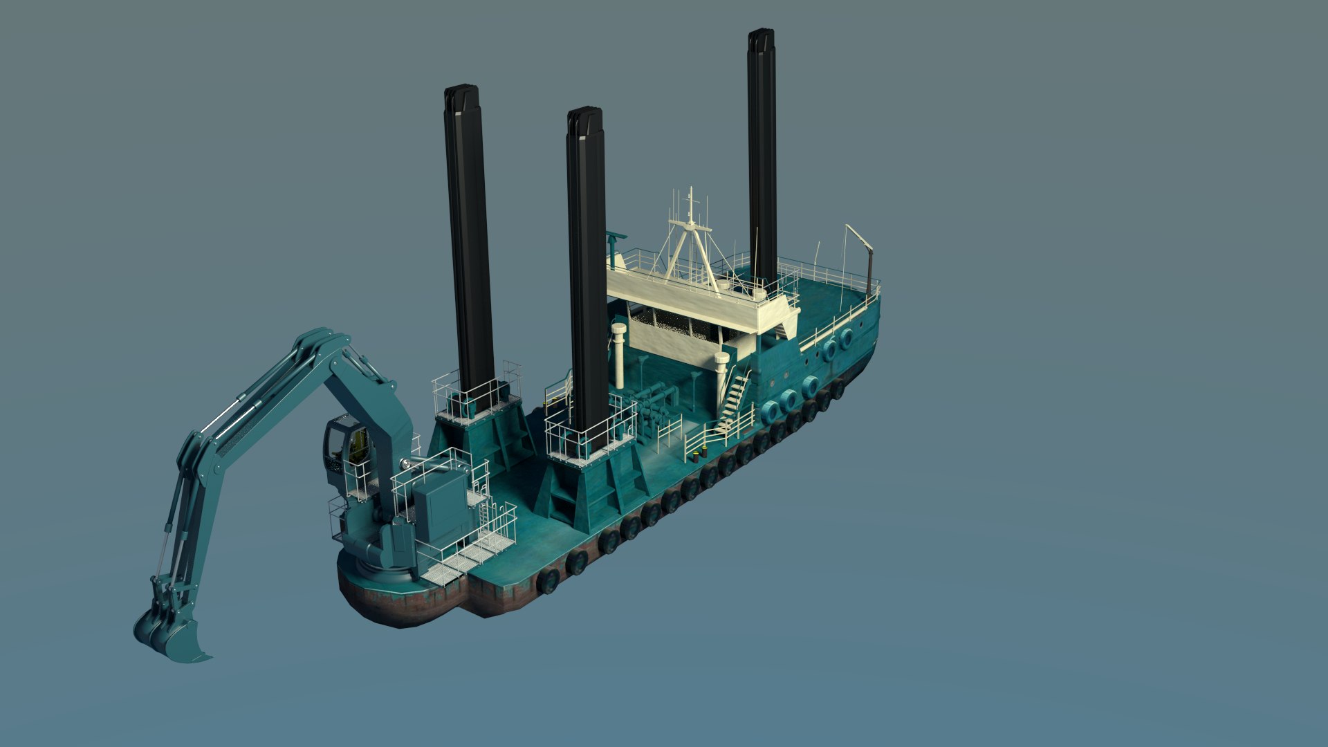 3d Dredger Barge