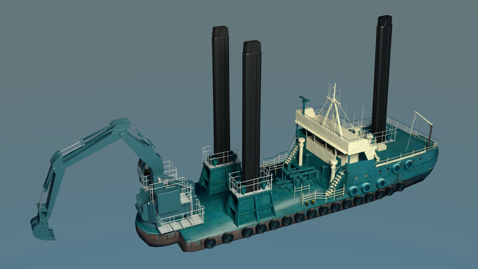 3d Dredger Barge