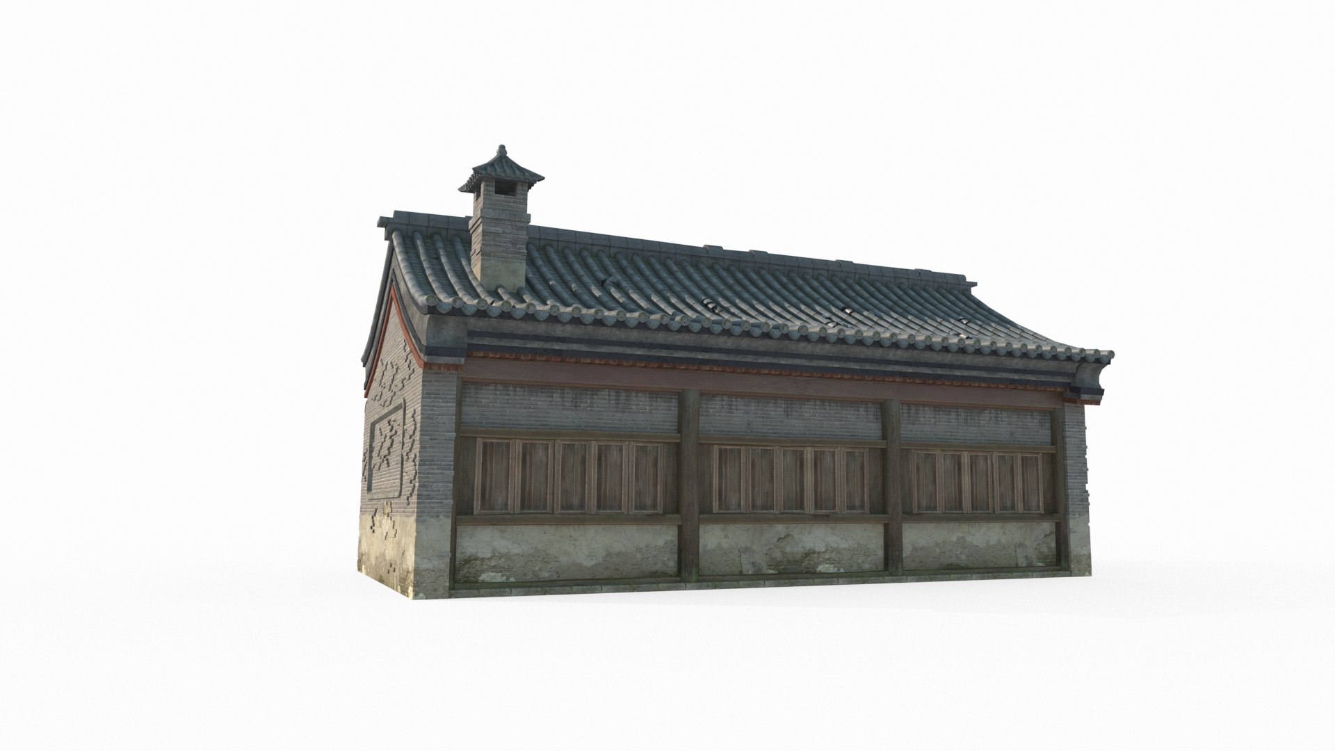 Ancient Asian brick and tile houses 3D model - TurboSquid 2122745