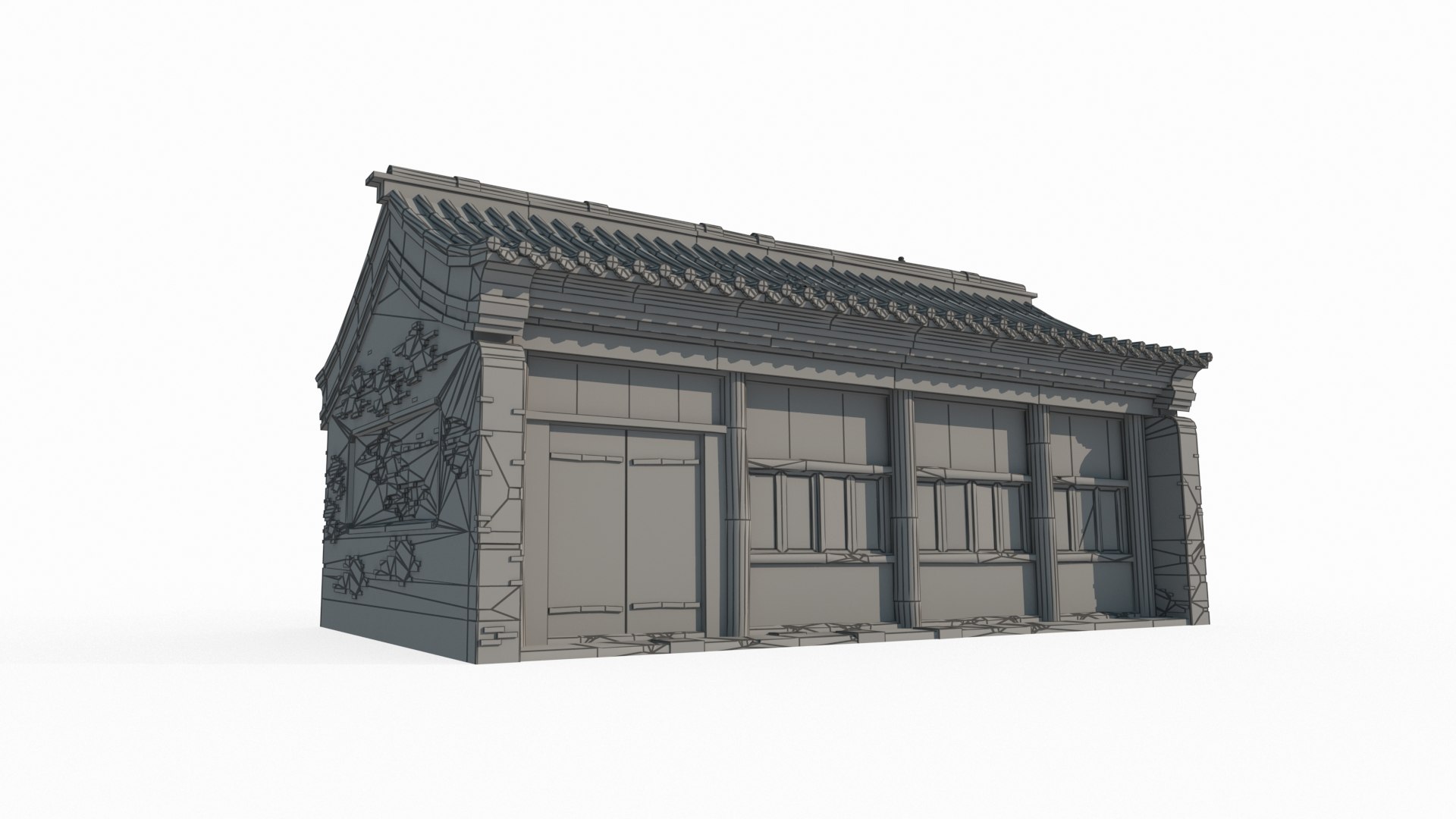 Ancient Asian brick and tile houses 3D model - TurboSquid 2122745