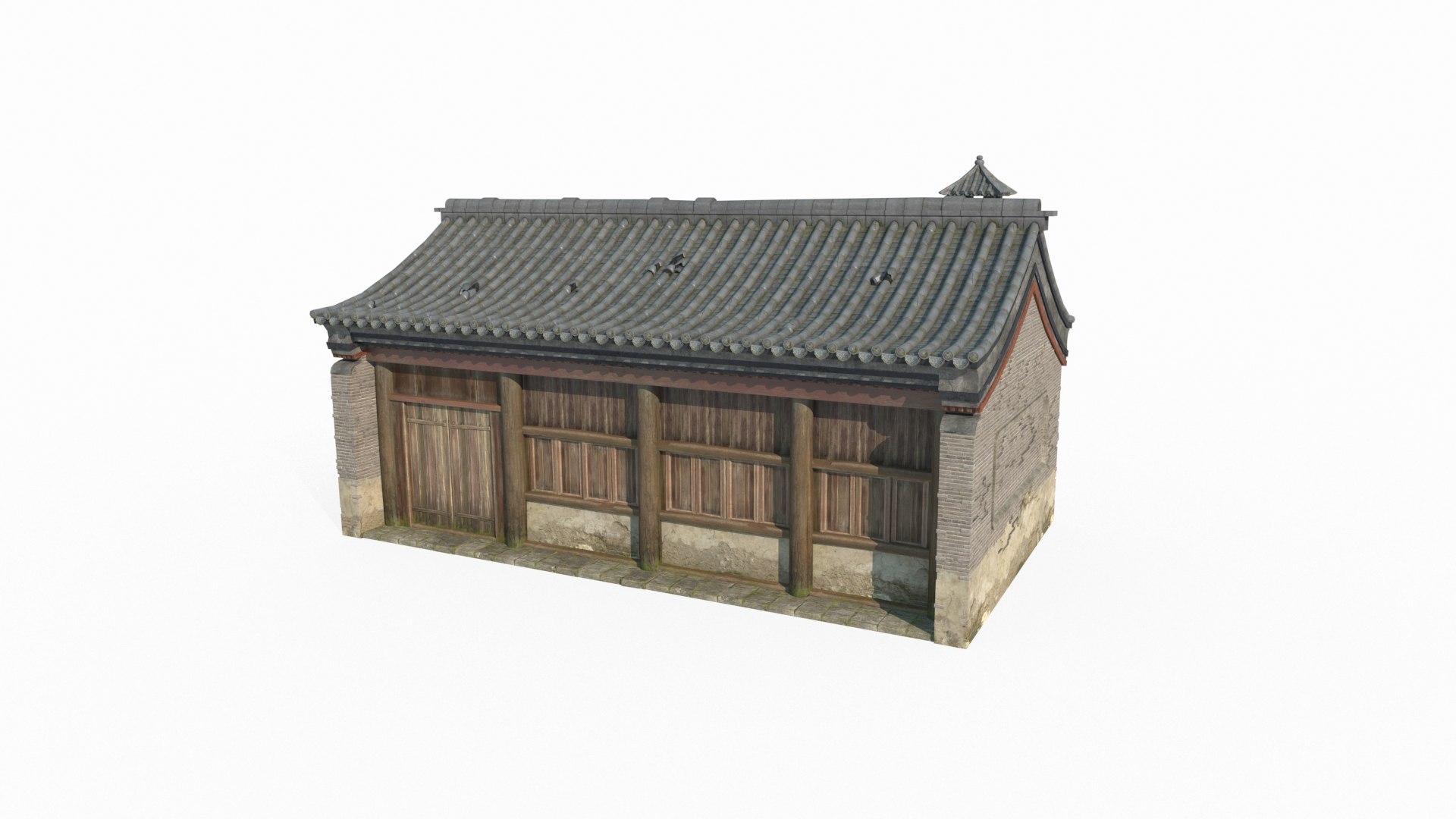 Ancient Asian brick and tile houses 3D model - TurboSquid 2122745