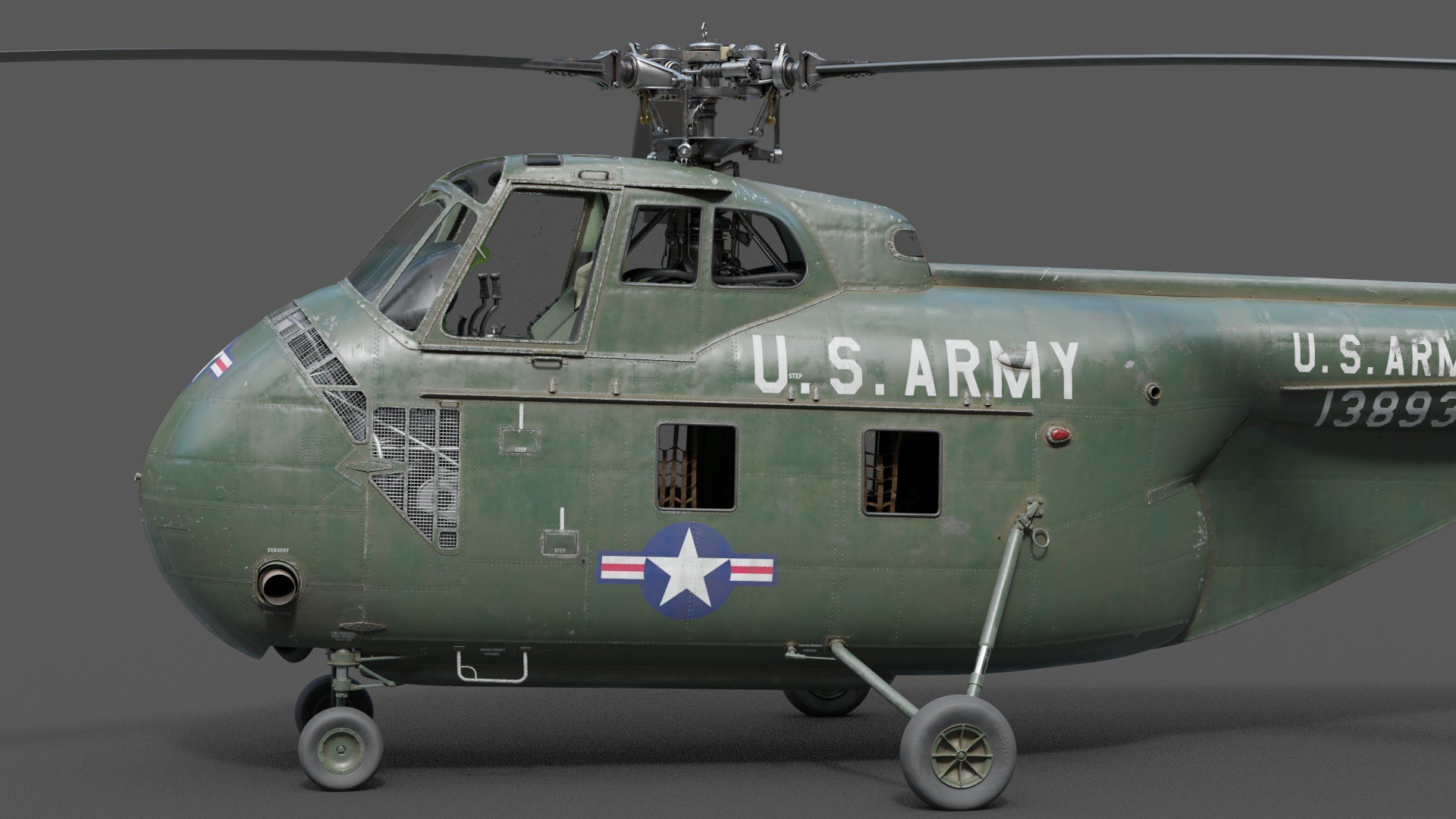 Sikorsky H-19 Chickasaw Helicopter PBR 3D Model - TurboSquid 1754537
