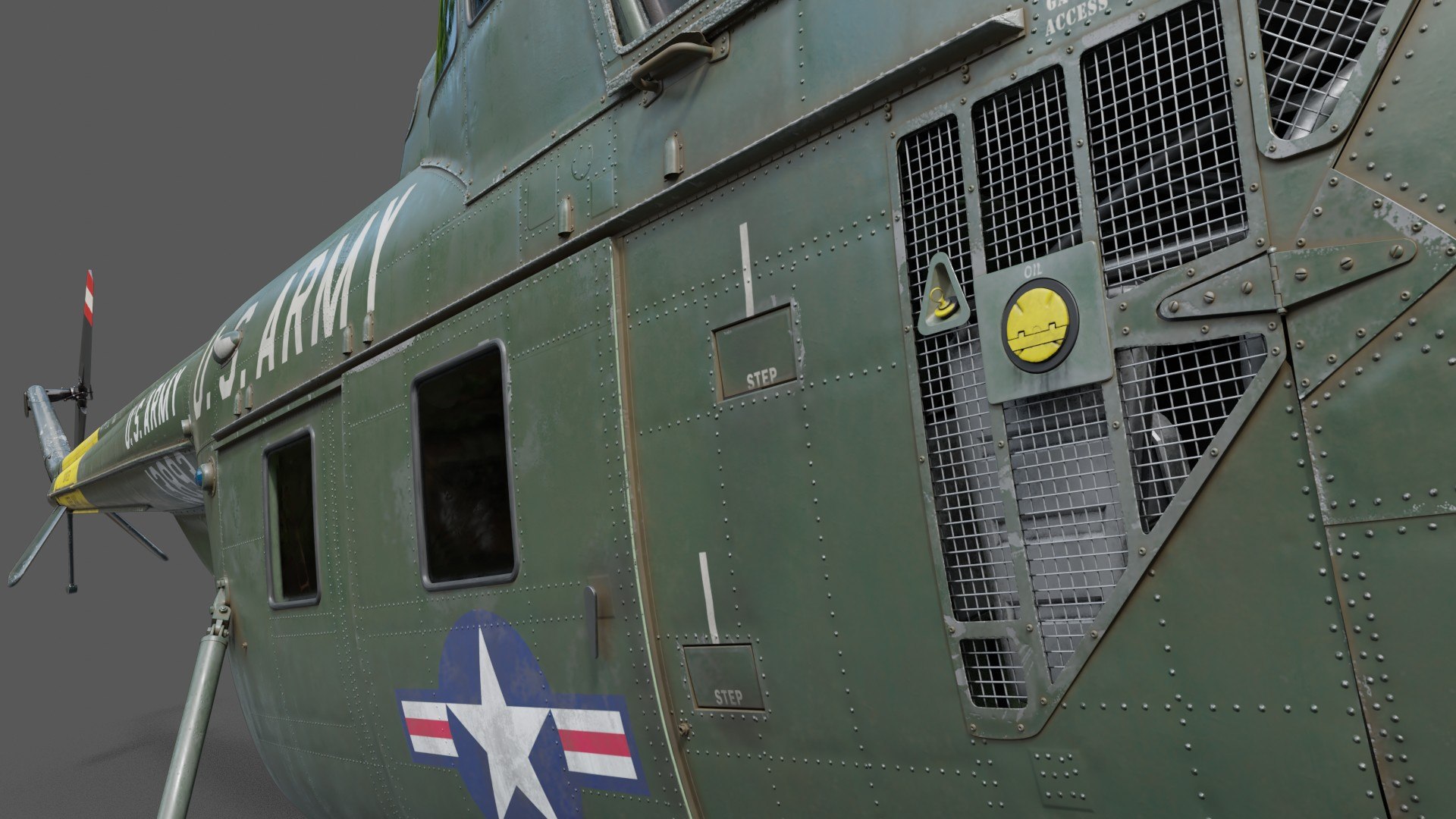 Sikorsky H-19 Chickasaw Helicopter PBR 3D Model - TurboSquid 1754537