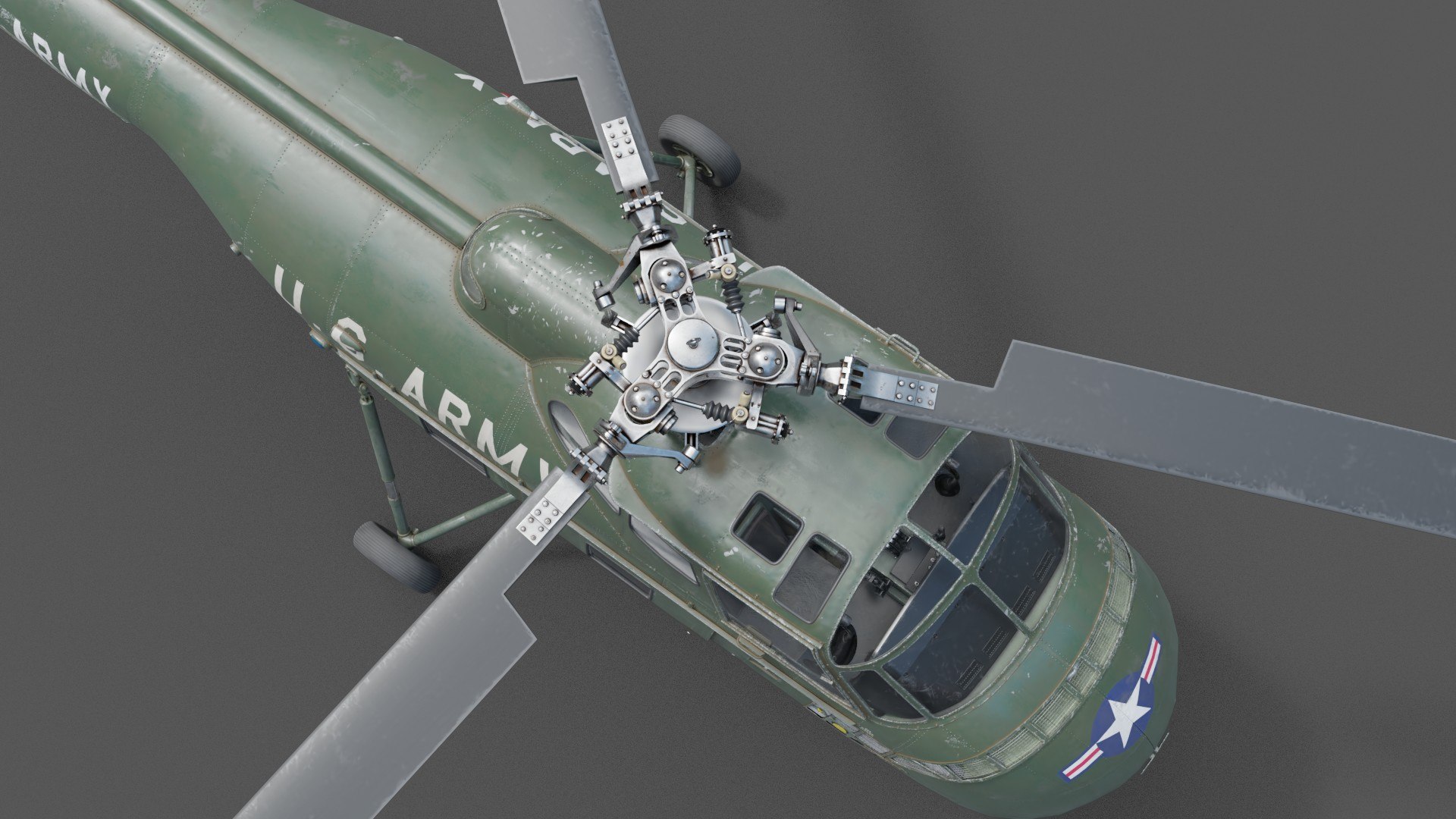 Sikorsky H-19 Chickasaw Helicopter PBR 3D Model - TurboSquid 1754537