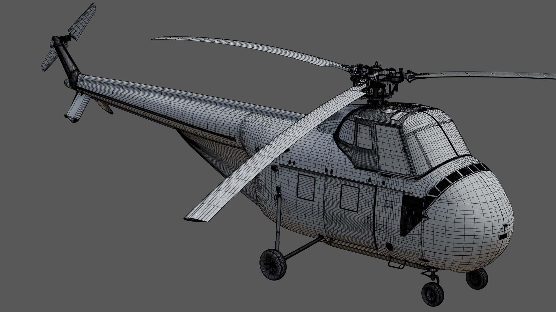 Sikorsky H-19 Chickasaw Helicopter PBR 3D Model - TurboSquid 1754537