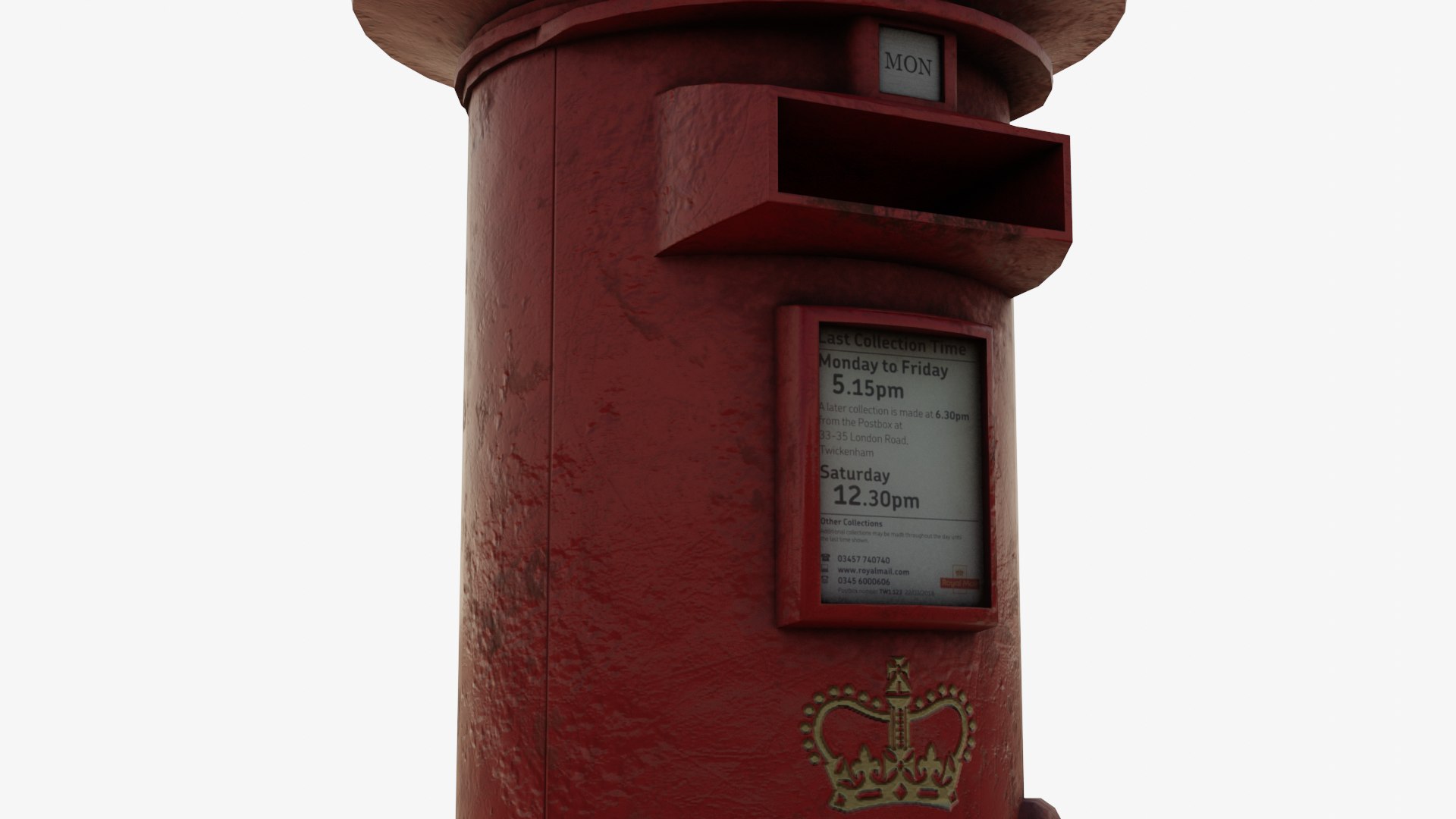 Realistic Postbox 3D Model - TurboSquid 1533169