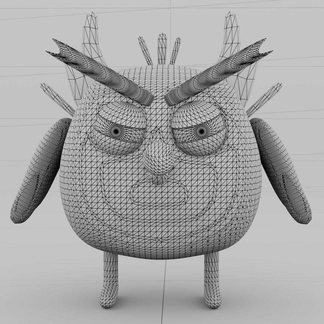 Playful Cartoon Owl 3D - TurboSquid 2311458