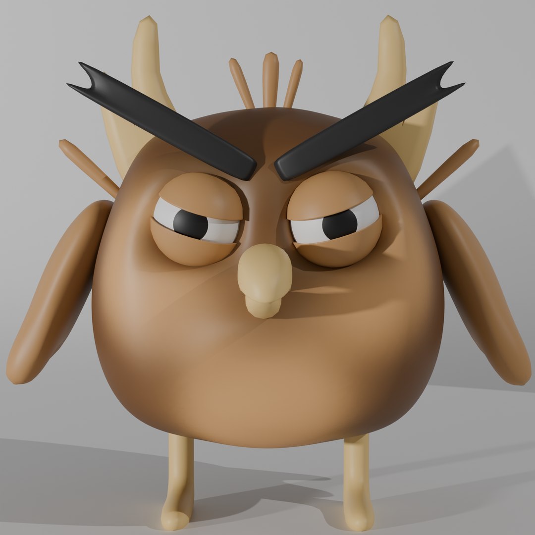 Playful Cartoon Owl 3D - TurboSquid 2311458
