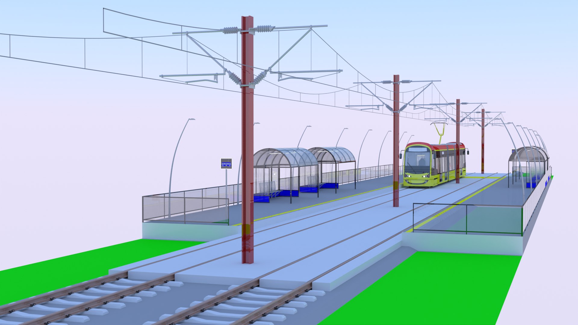 Warsaw Tram Stop II 3D Model - TurboSquid 2150997