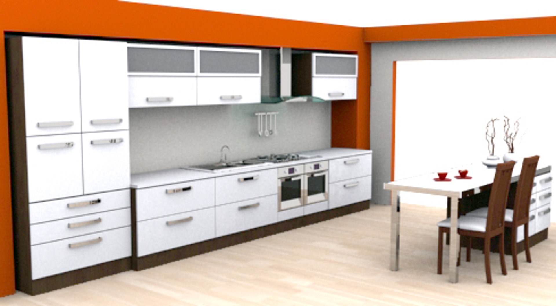 3d modern kitchen modular