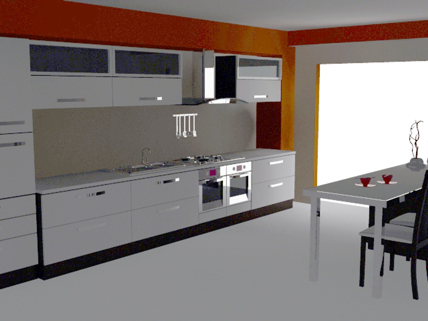 3d modern kitchen modular