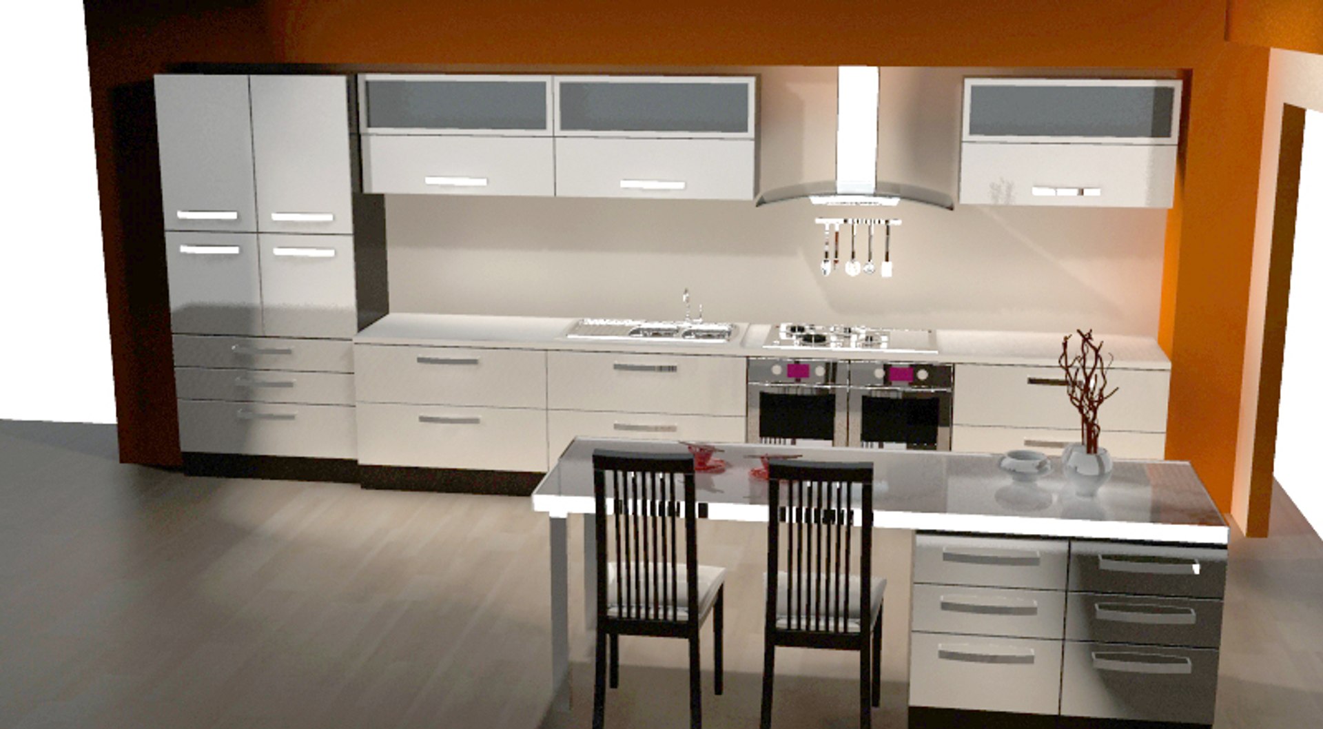 3d modern kitchen modular