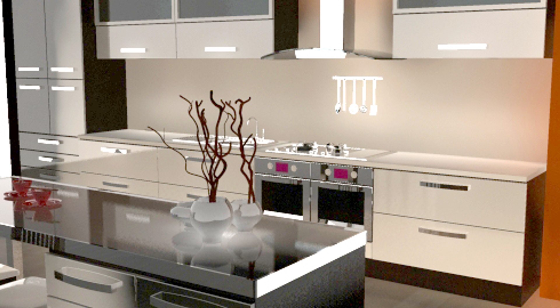 3d modern kitchen modular