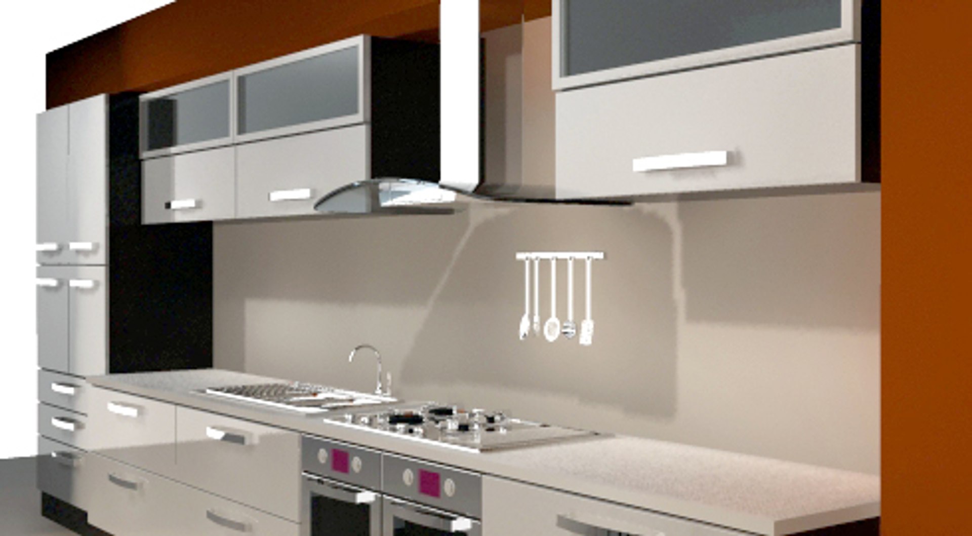 3d modern kitchen modular