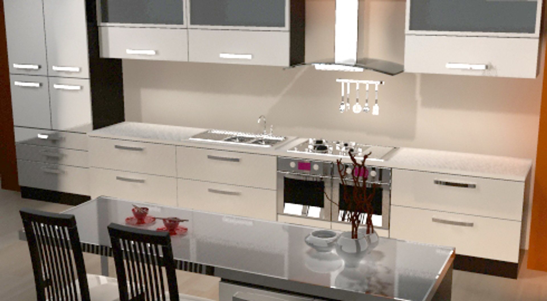 3d modern kitchen modular