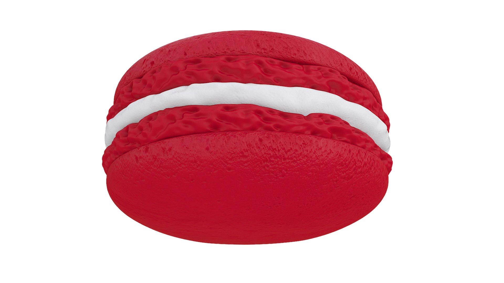 Red Macaroon With White Cream 3D - TurboSquid 1899539