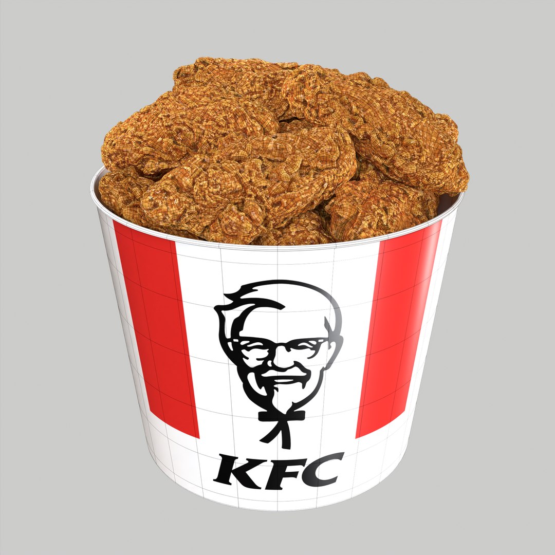3D KFC 12 Unique Chicken Wings Bucket - TurboSquid 2111595