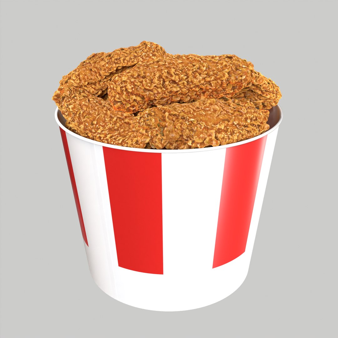 3D KFC 12 Unique Chicken Wings Bucket - TurboSquid 2111595