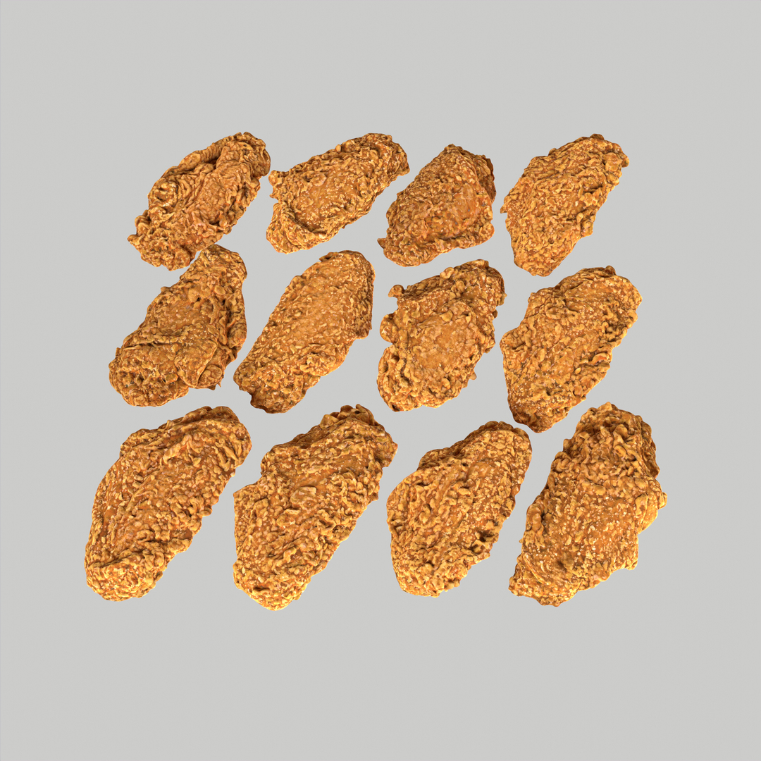 3D KFC 12 Unique Chicken Wings Bucket - TurboSquid 2111595