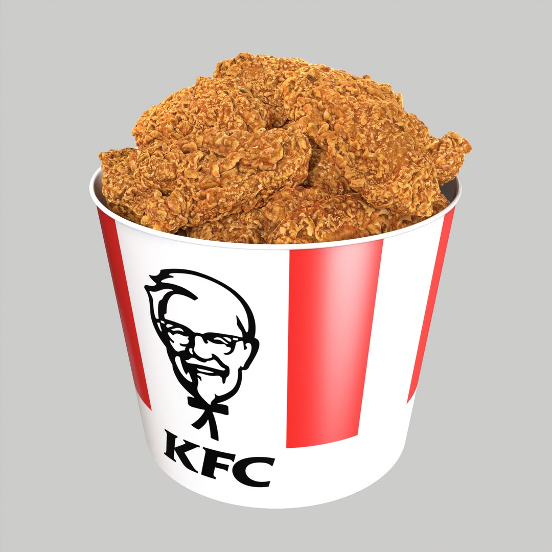 3D KFC 12 Unique Chicken Wings Bucket - TurboSquid 2111595
