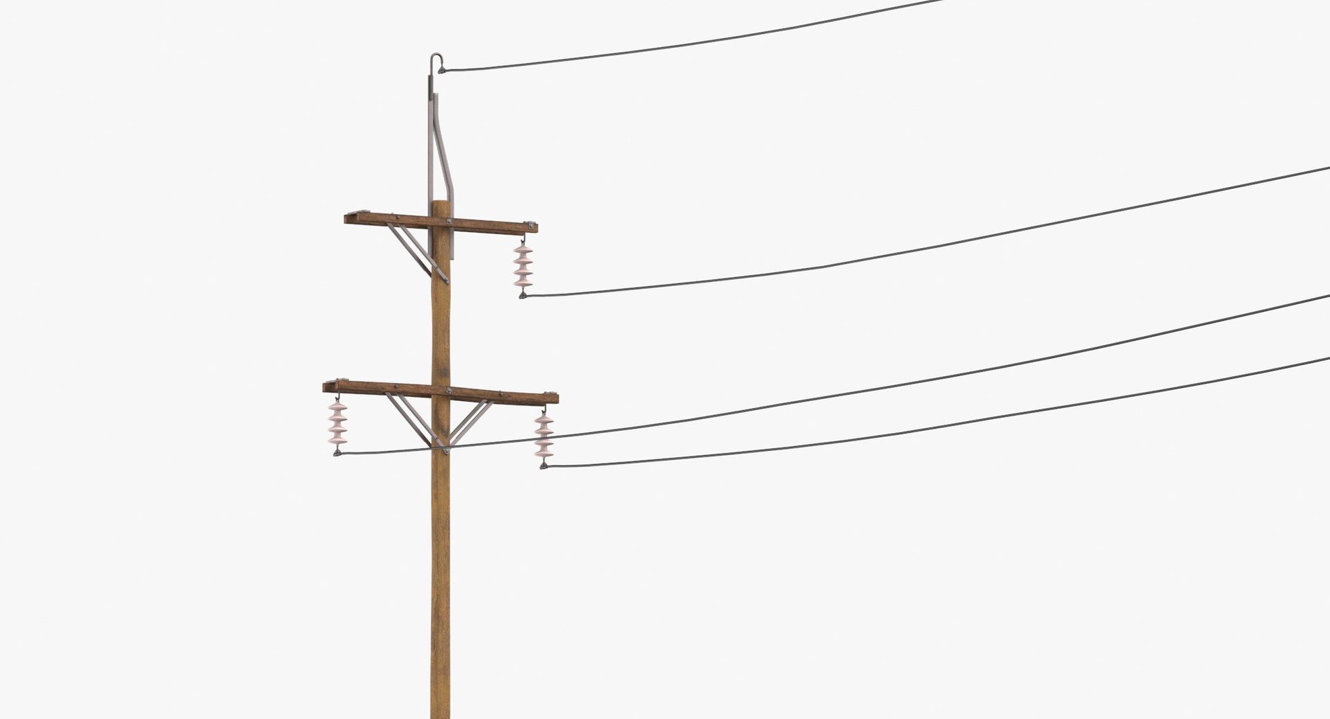 Wooden Power Lines Clean And Dirty 01 3D Model - TurboSquid 1869043