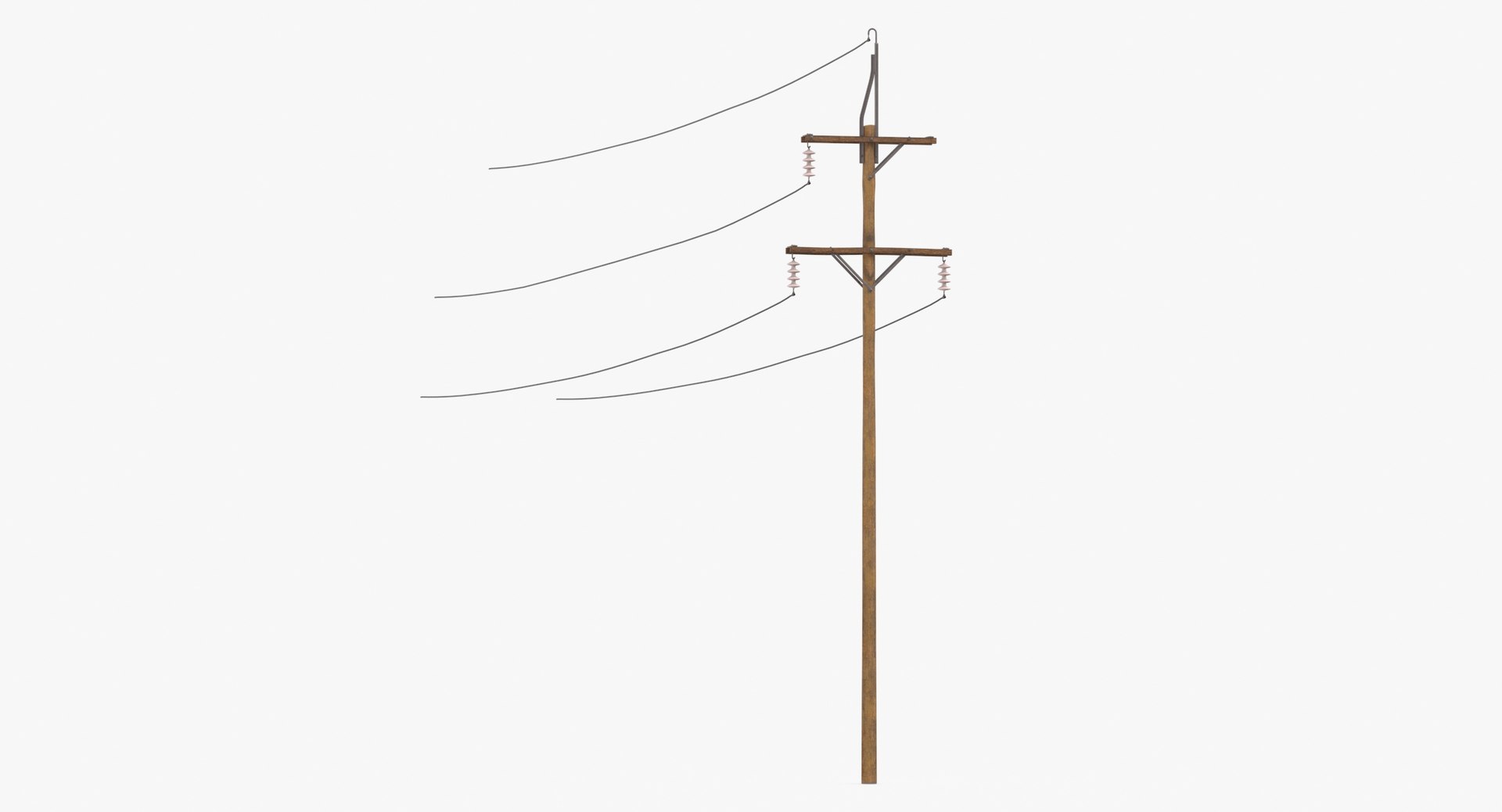 Wooden Power Lines Clean and Dirty 01 3D model - TurboSquid 1869043