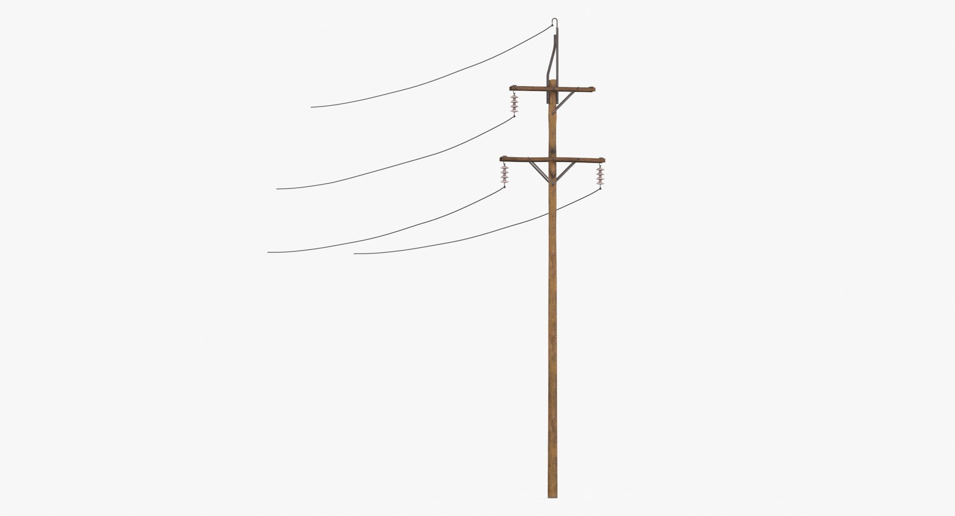 Wooden Power Lines Clean And Dirty 01 3D Model - TurboSquid 1869043