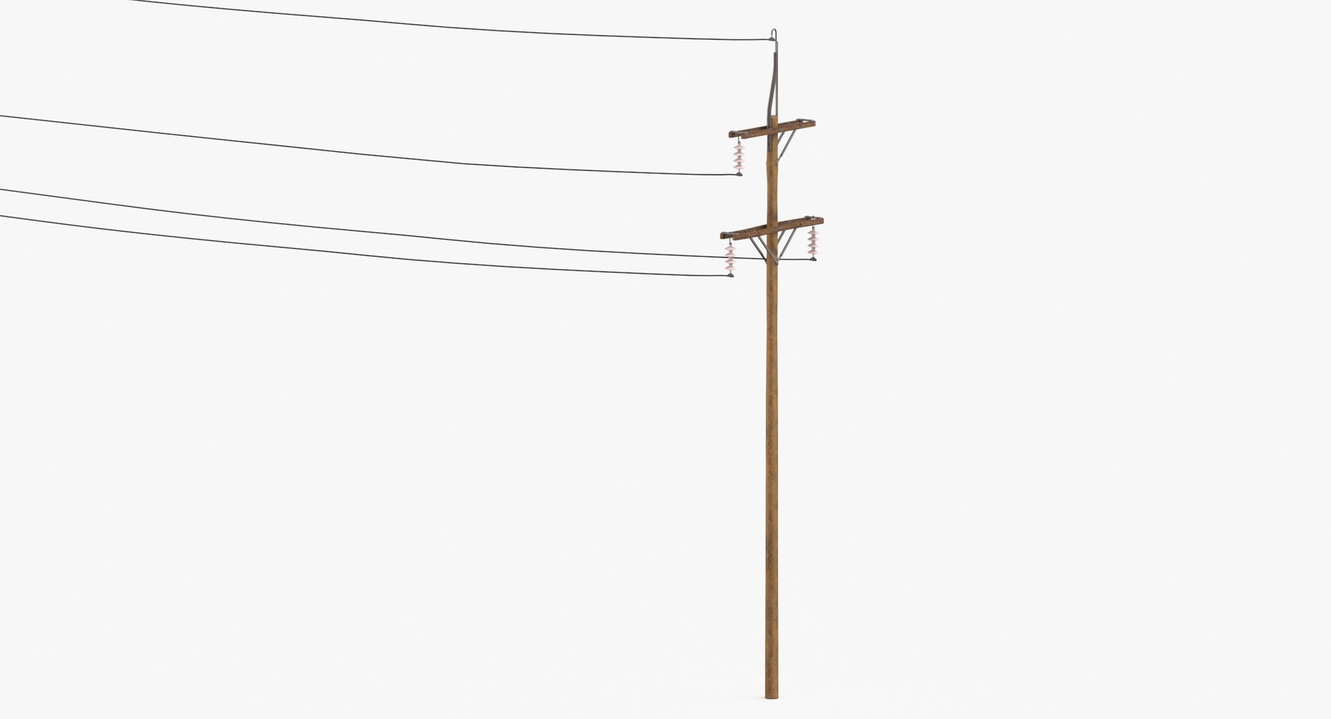 Wooden Power Lines Clean And Dirty 01 3D Model - TurboSquid 1869043